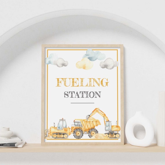 Fueling Station Printable Birthday Party Sign | Construction food sign ...