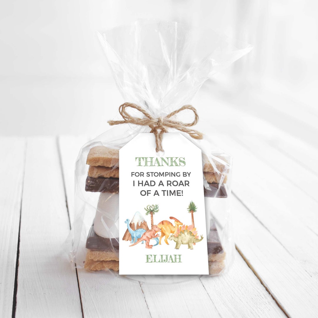 Dinosaur Party Thank You Tags Editable Printable | Stomp + Roar Boys ...