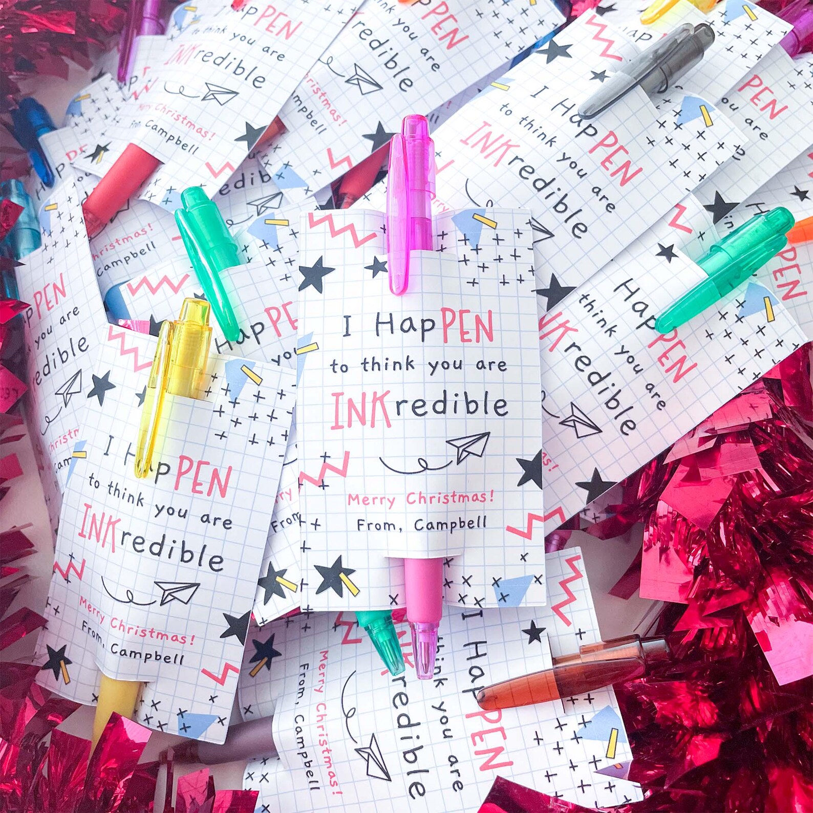 Editable Pen Holder Tag: I Happen to Think You Are Inkredible ...