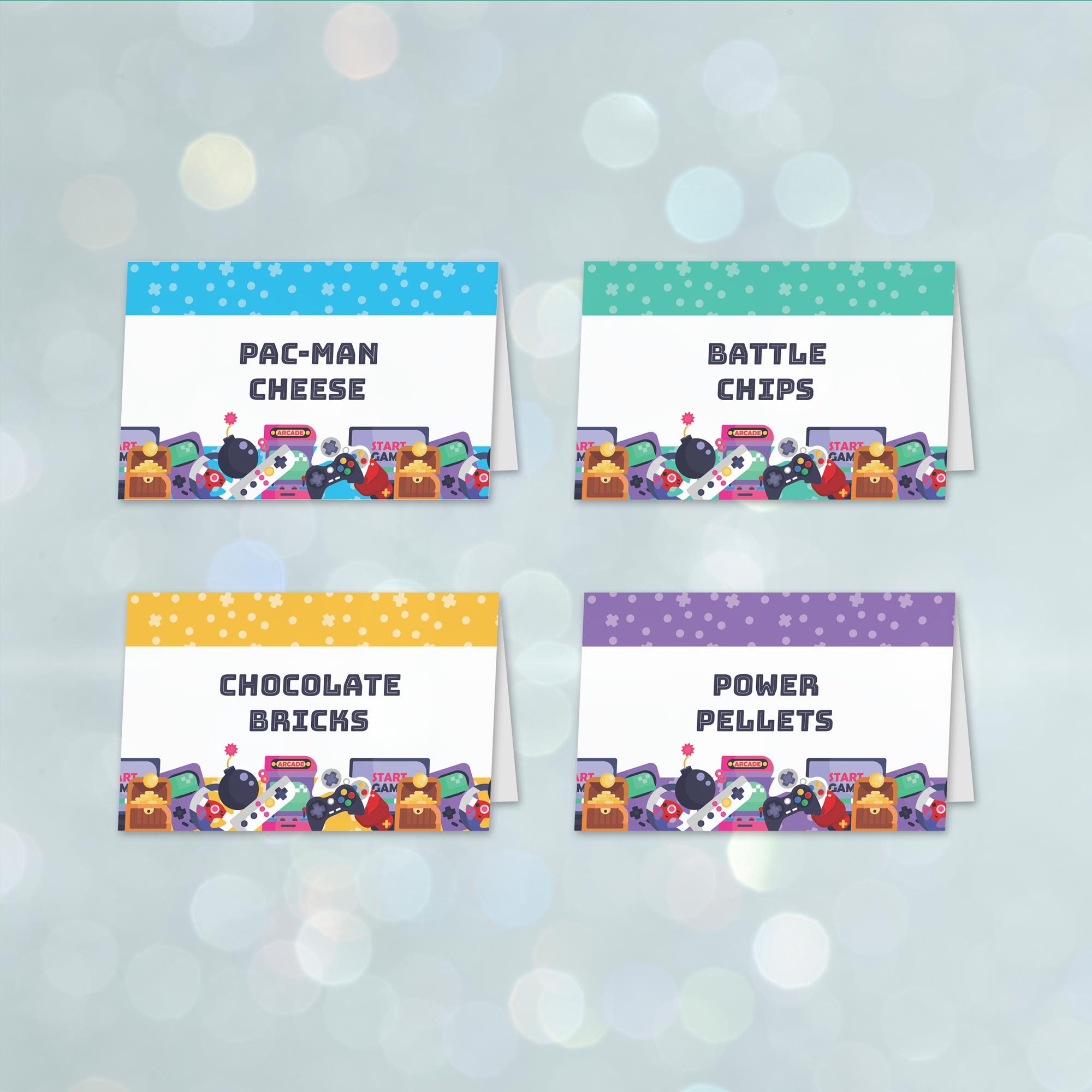 Gamer Party Treat Bag Topper Cards, Editable Printable Game Over Video ...