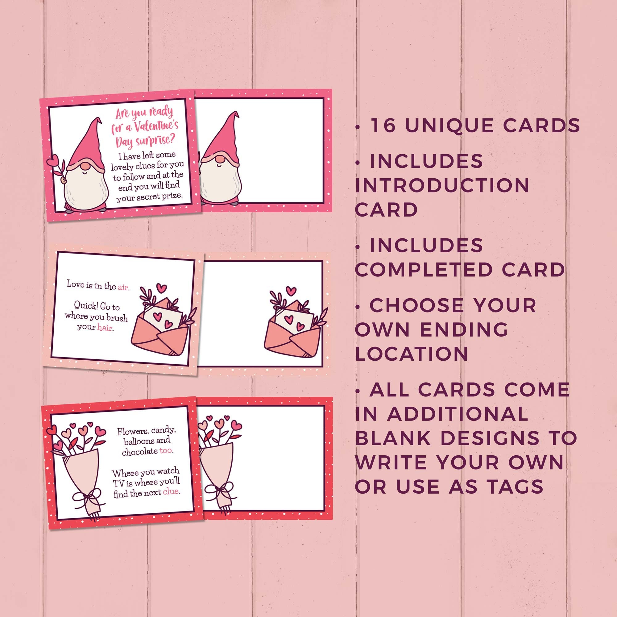 Valentine's Day Treasure Hunt, Scavenger Hunt Clues for Kids, Teens or ...