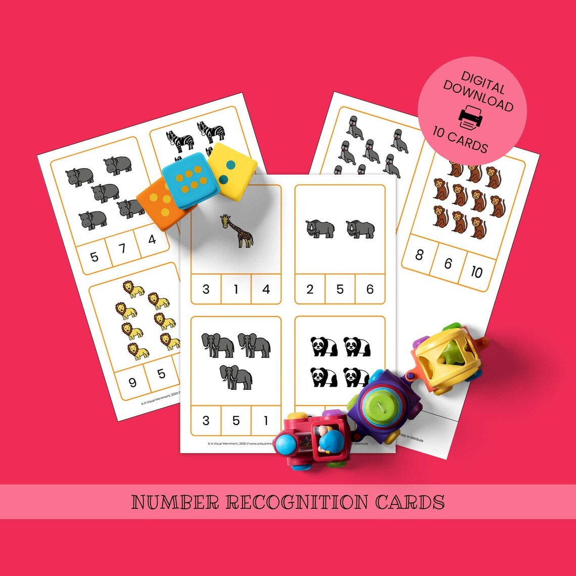 COUNT CLIP Kids Zoo Animal Cards Montessori Number - Etsy Australia