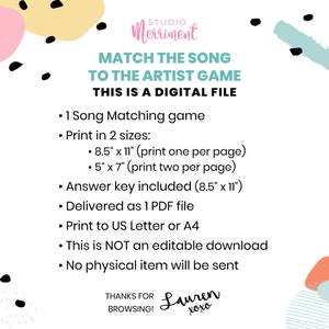 Valentine's Day Printable Game, Match the Love Song Music Activity ...