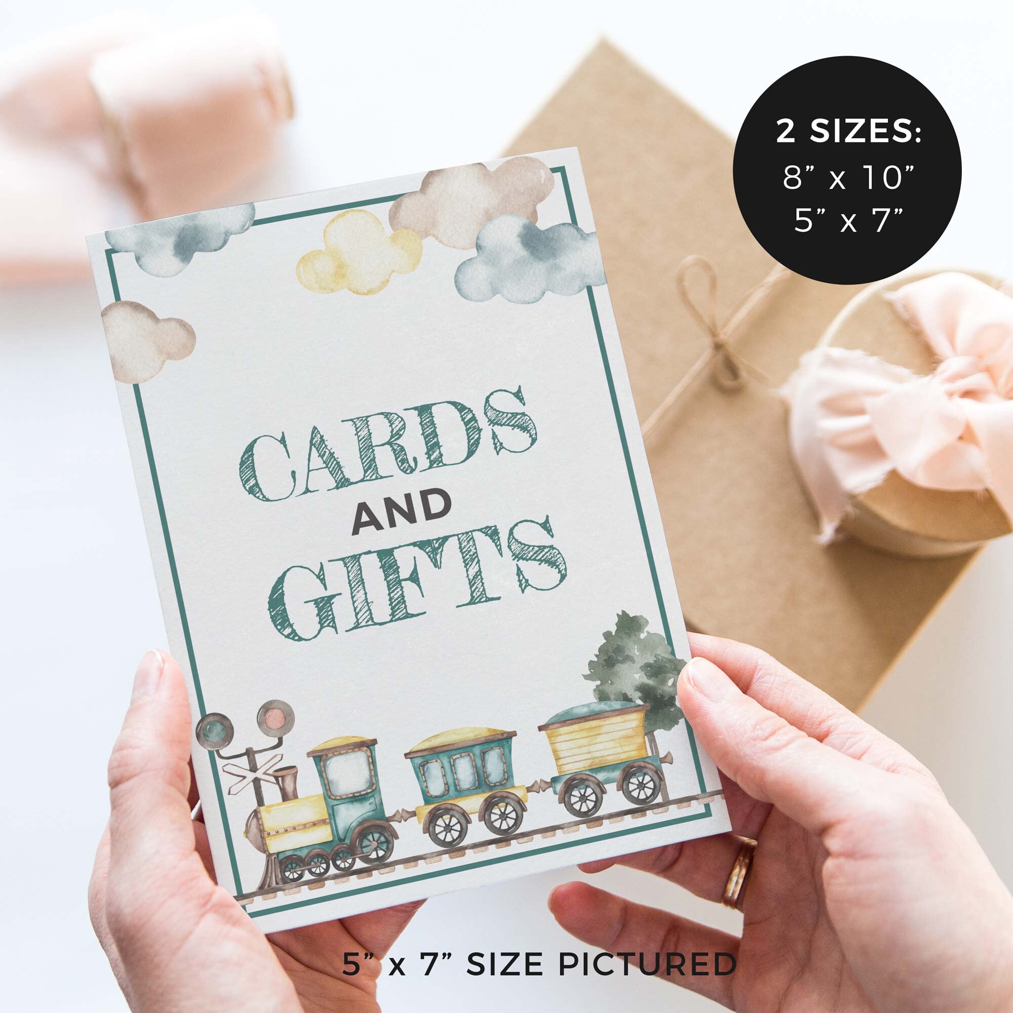 Vintage Train Party Printable Sign Cards and Gifts Table - Etsy