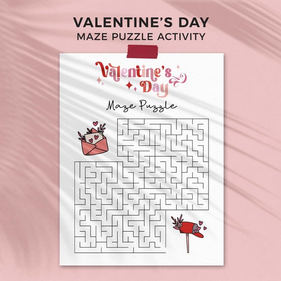 Valentine's Day Printable Game, Maze puzzle | Groovy retro party, kids ...