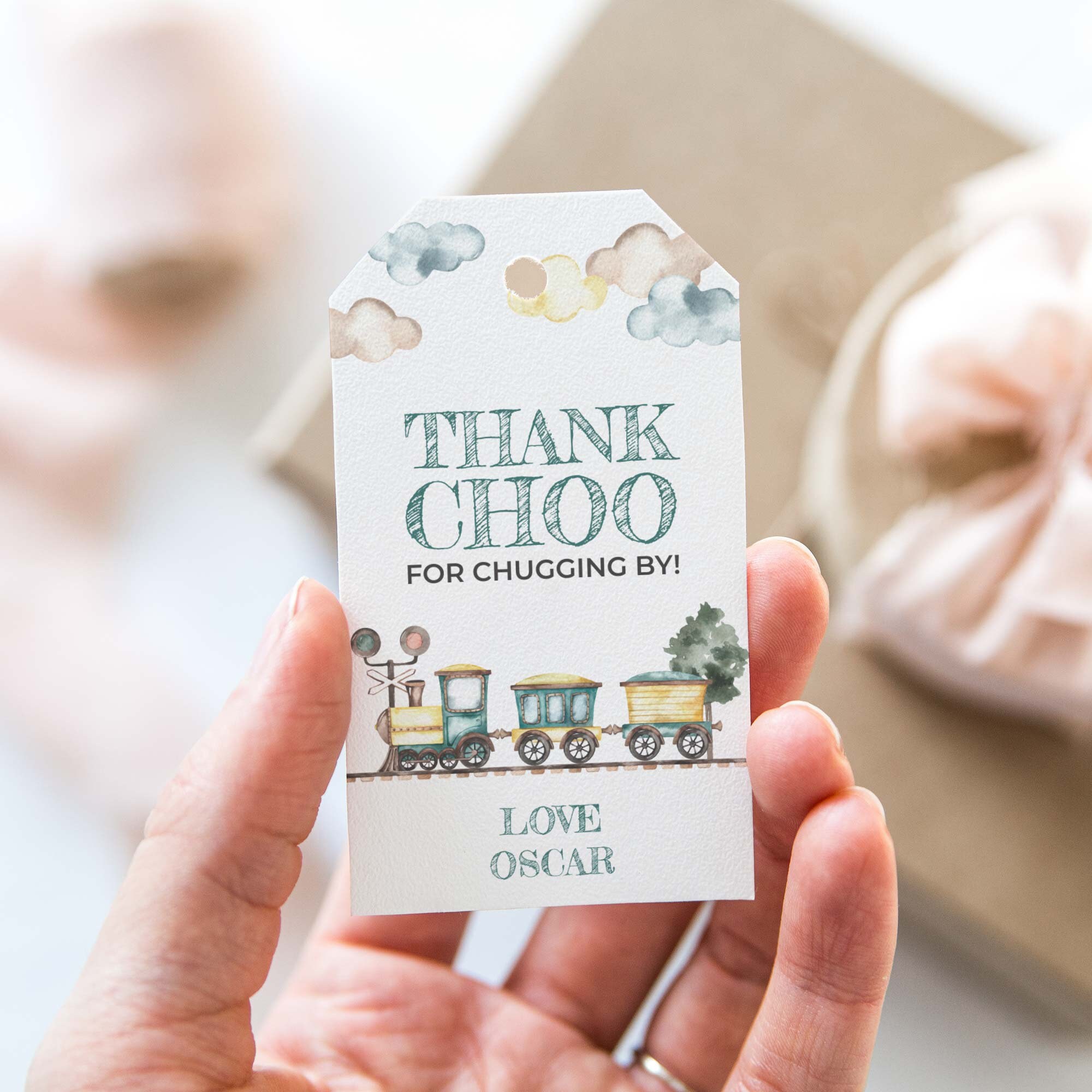 Train Party Favor Tags Editable Printable Vintage Transport Boys Thank ...