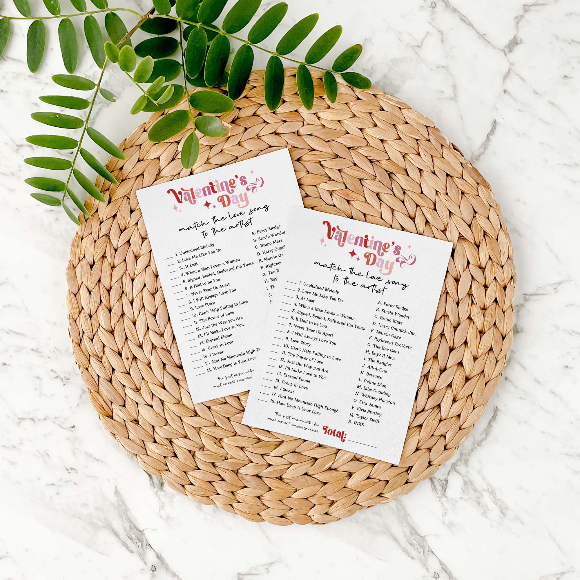 Valentine's Day Printable Game, Match the Love Song Music Activity ...