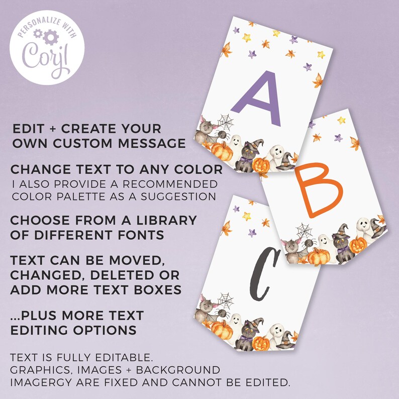 Editable Halloween Banner Printable Template Cute Spooky - Etsy