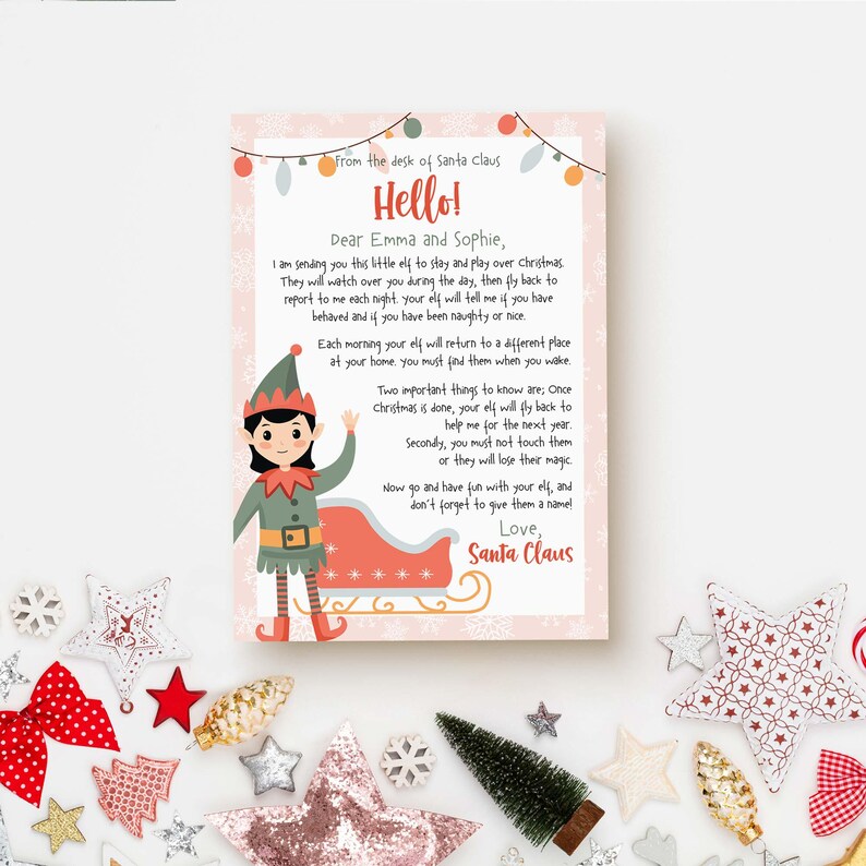 Editable New Christmas Elf Kit | Girl Christmas First Elf Arrival ...
