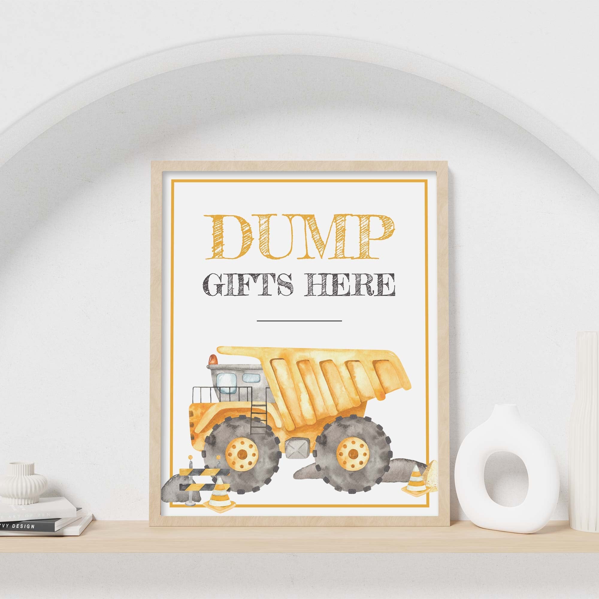 Dump Gifts Here Printable Birthday Party Sign | Construction Dump Truck ...
