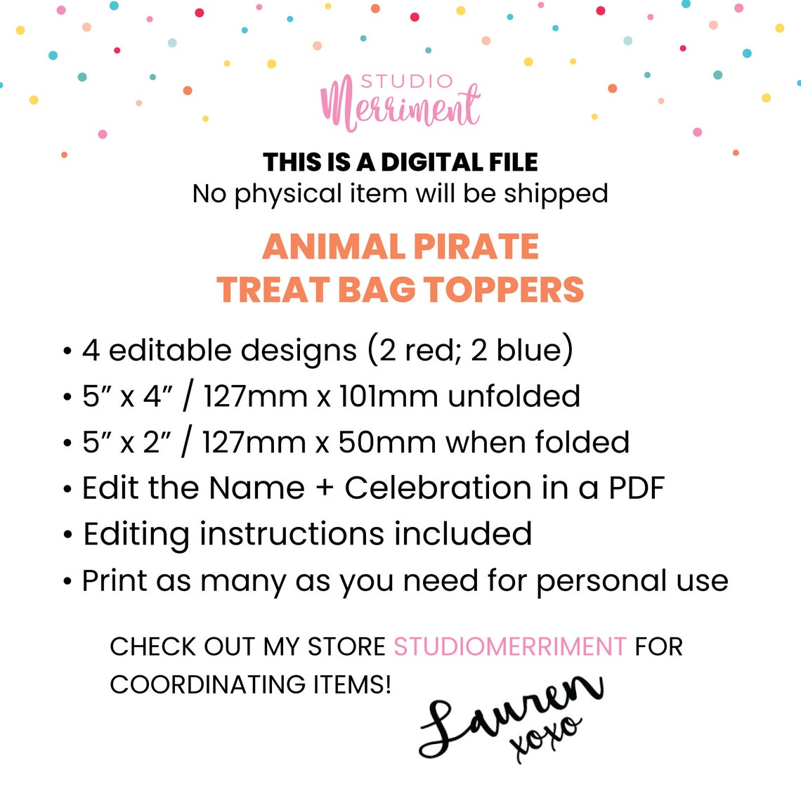 Pirate Treat Bag Toppers, Editable Cards | Pirate Birthday Party ...