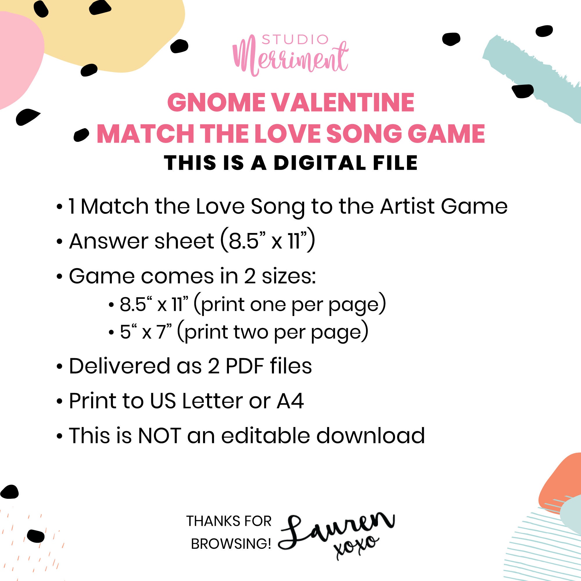 Valentine's Day Printable Game Match the Love Song Music - Etsy