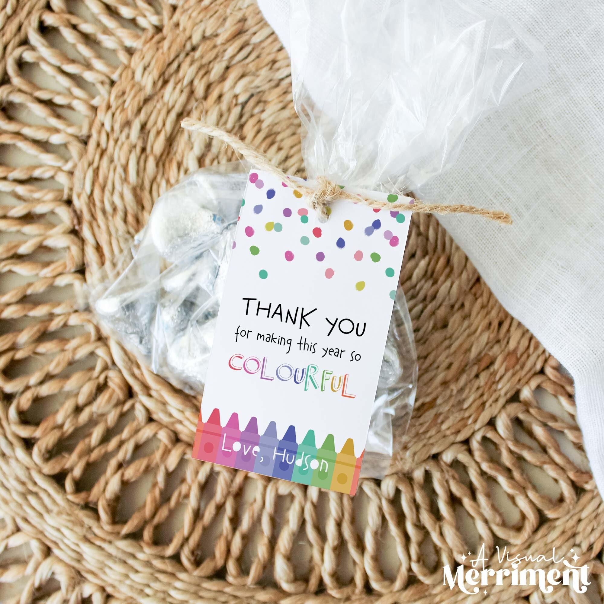 Editable Printable Gift Tag, Thank You for Making This Year Colourful ...