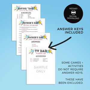 Printable Fathers Day Games Bundle X8: Kids, Teen, Adult and Family Fun ...