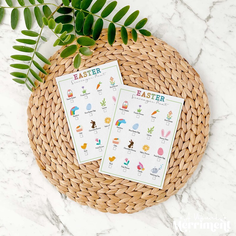 Brights Easter Scavenger Hunt Printable for Kids, Teens Adults Easter ...