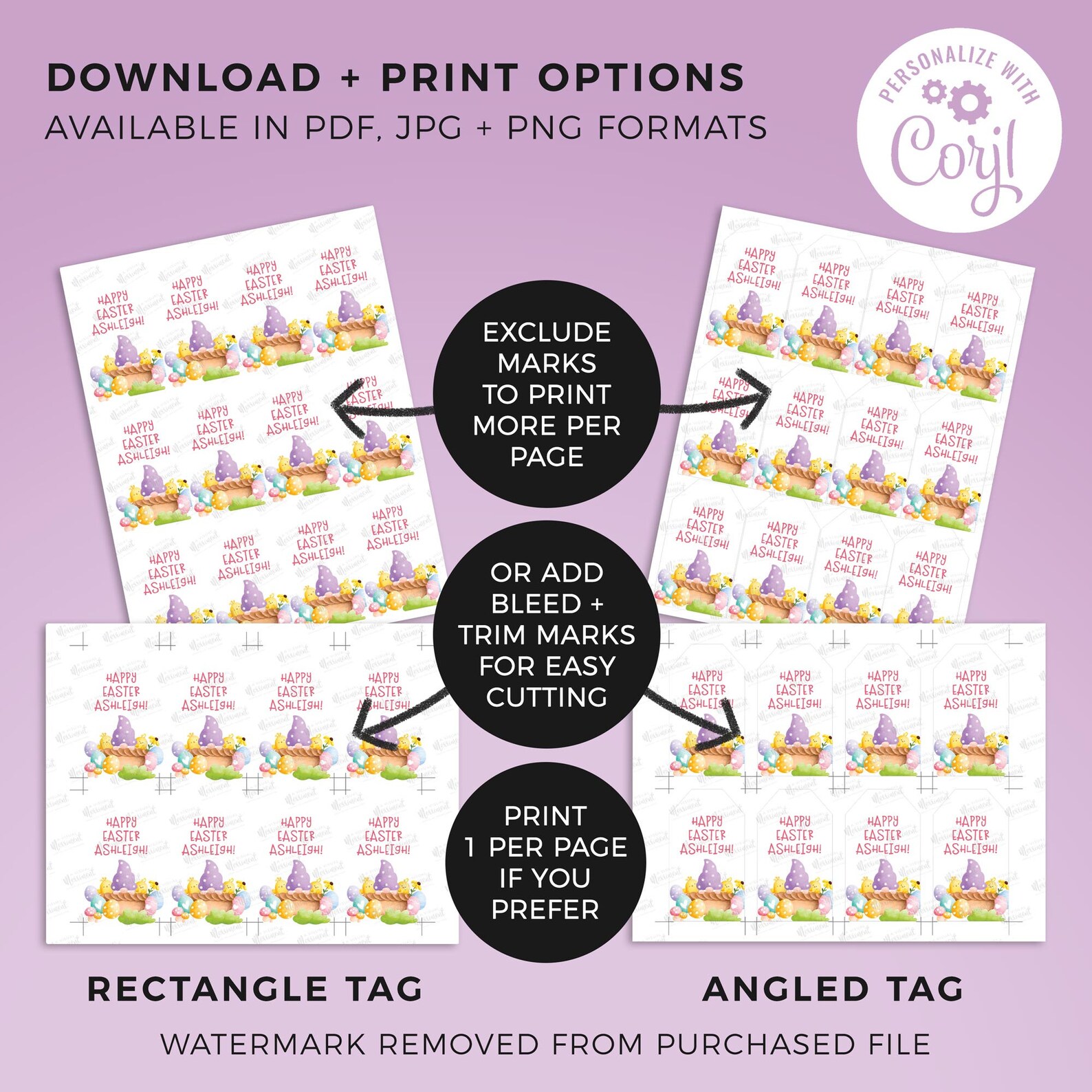 Editable Easter Gift Tag Template, Gnome, Eggs + Chicks | Printable ...