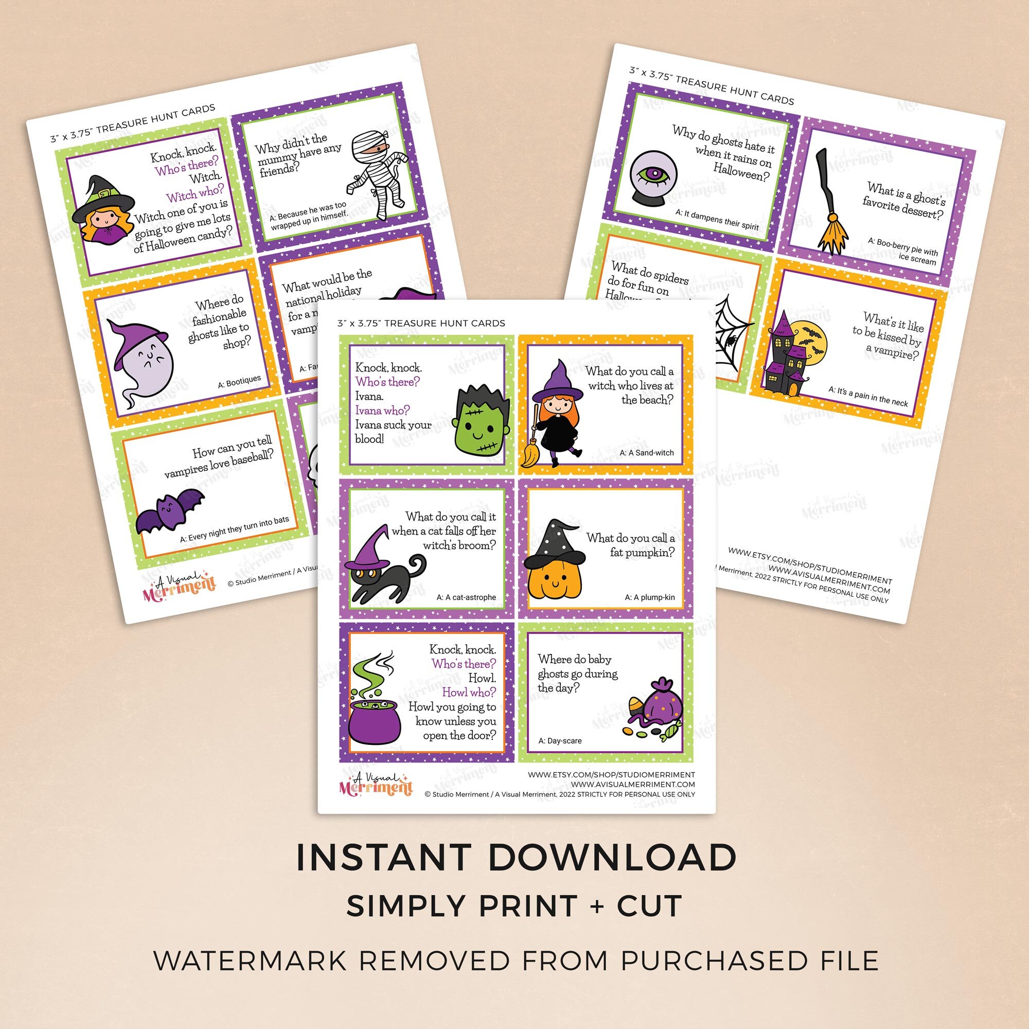 Halloween Lunch Box Jokes Printable Cards for Kids Spooky Cute Dad Joke ...