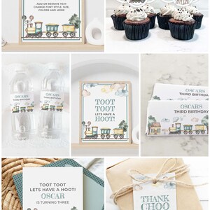 Editable Vintage Train Party Sign Printable Template | Boys Birthday ...