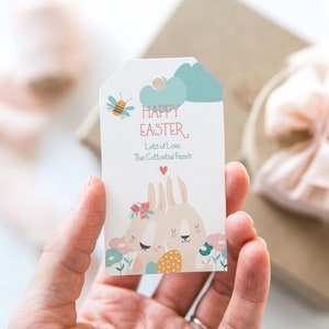 Printable Easter Gift Tags | Editable Happy Easter Cookie Favor Thank ...