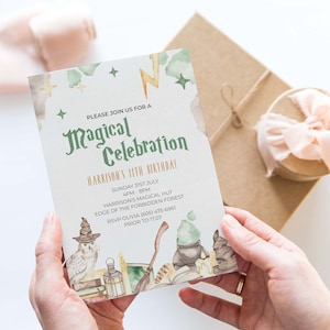 Magical Party Invitation, Editable Printable | Witch, Wizard Magic ...