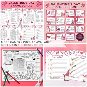 Valentines Day Activity for Kids, Gnome Love Printable Game Placemat ...