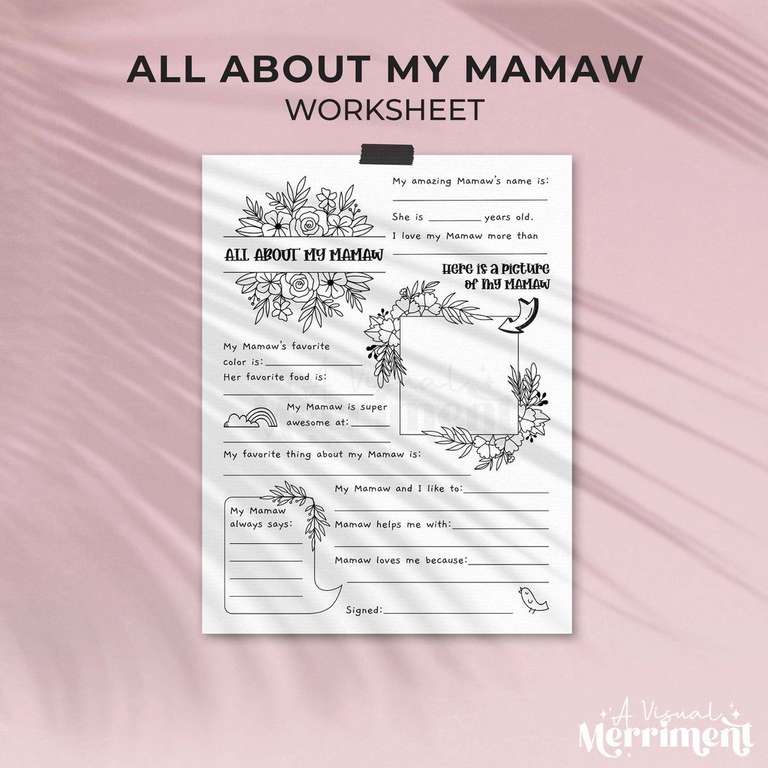 All About Mamaw Mother's Day Printable Gift Questionnaire | Fill in the ...