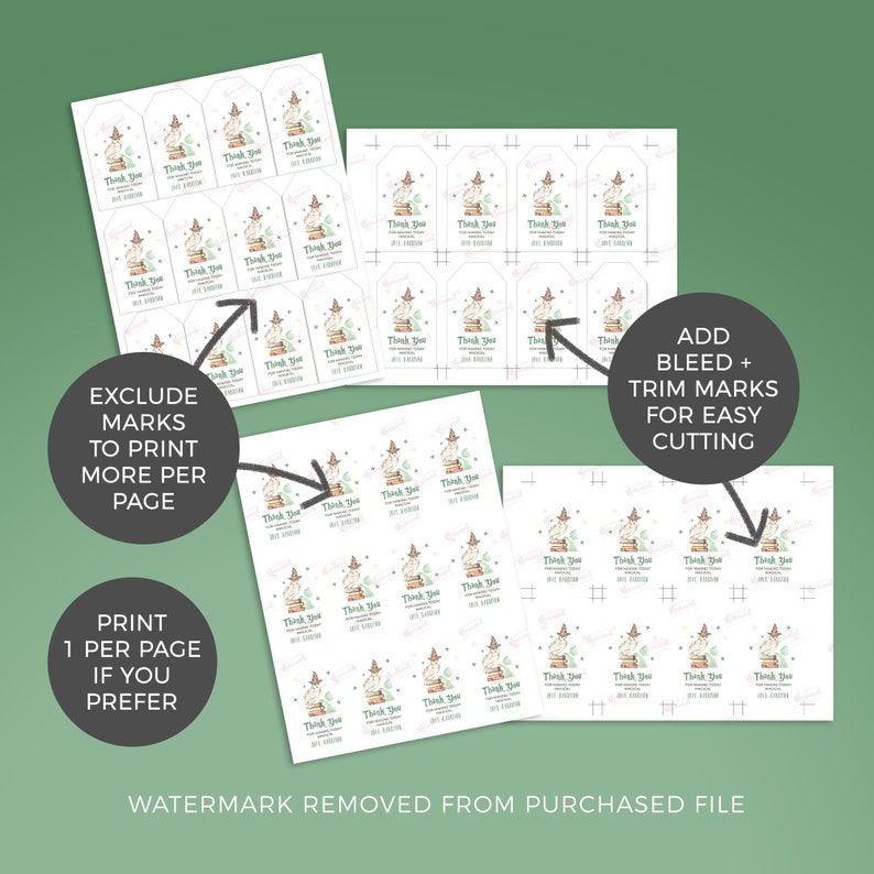 Witch + Wizard Favor Tag, Owl Editable Printable | Magic Birthday ...