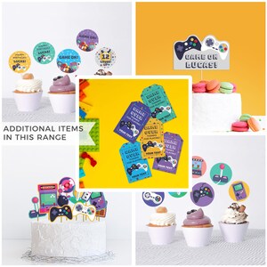 Gamer Cake Topper | Retro Arcade Birthday Party Decor Photo Prop (DIY ...