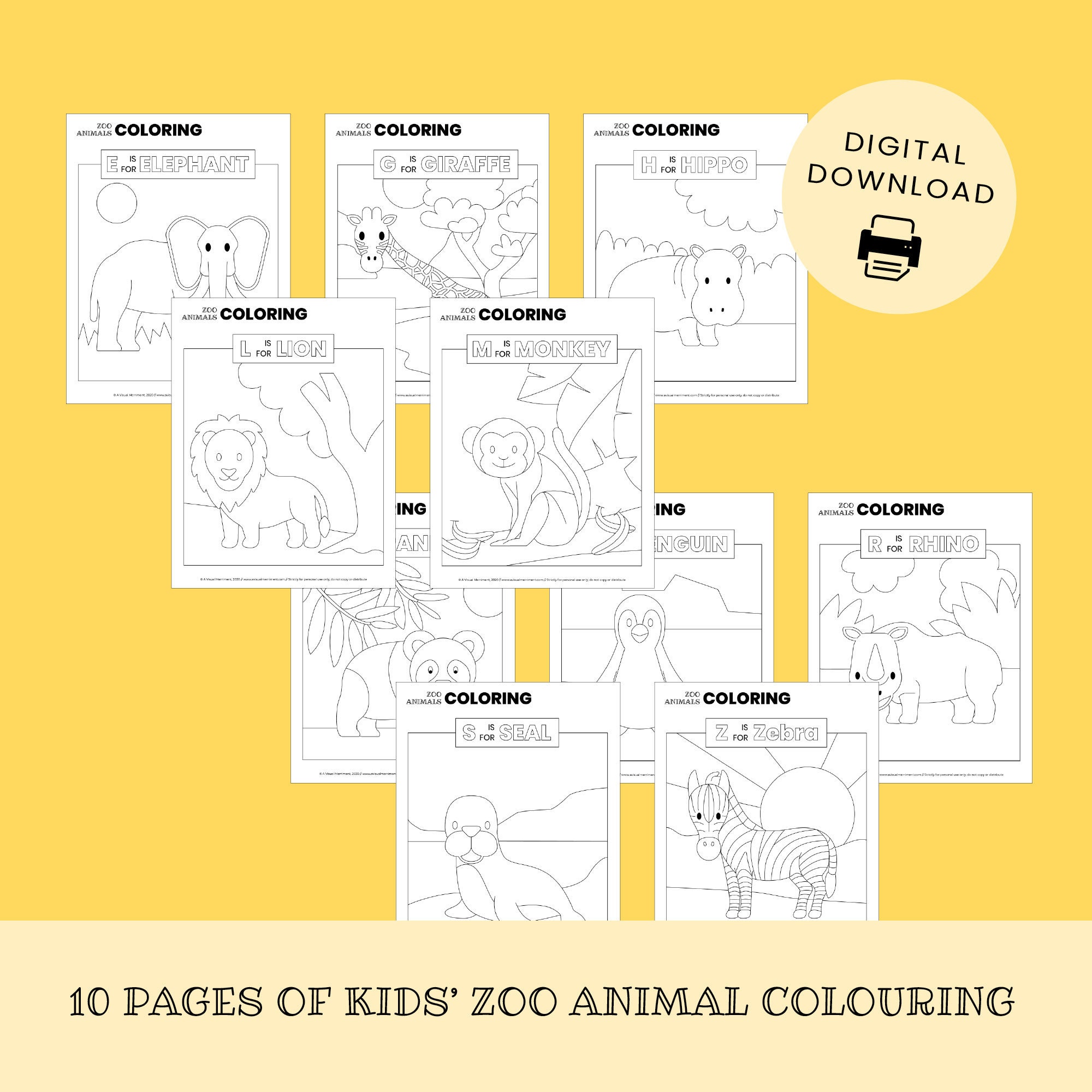 Kids Zoo Animals COMPLETE BUNDLE 45 Pg: Flash Cards Puppets - Etsy ...