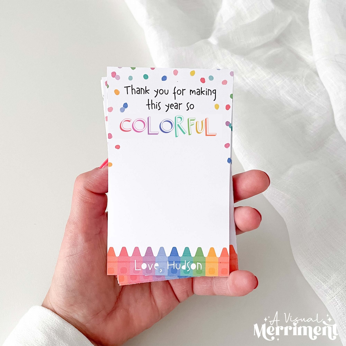 Editable Printable Crayon Card Thank You for Making This Year - Etsy