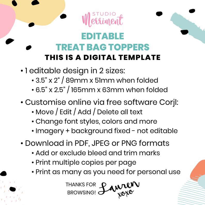 Editable Easter Bag Topper, Printable Favor A Treat for Somebunny Sweet ...