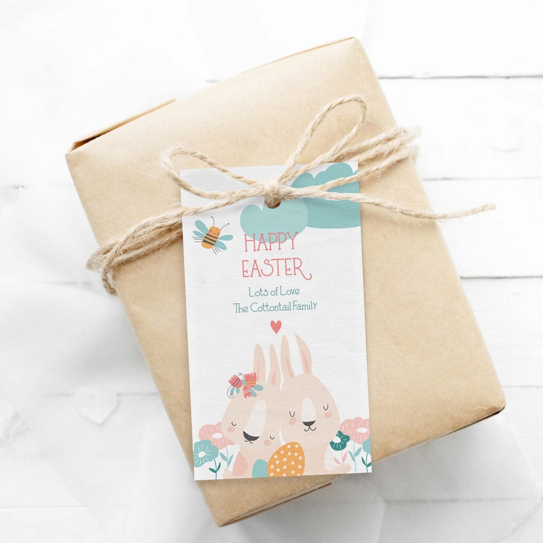 Printable Easter Gift Tags | Editable Happy Easter Cookie Favor Thank ...