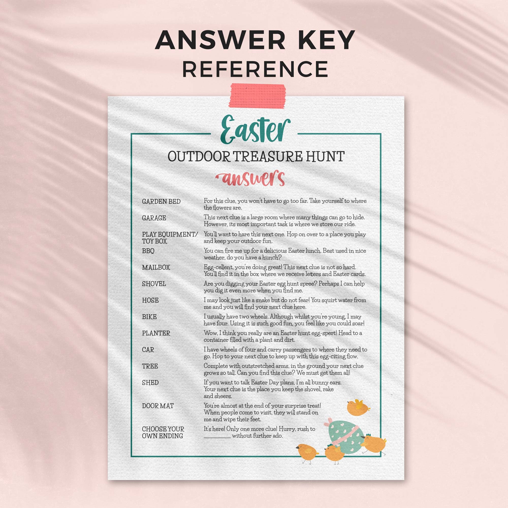 Outdoor Easter Treasure Hunt Printable Scavenger Egg Hunt Cards for ...