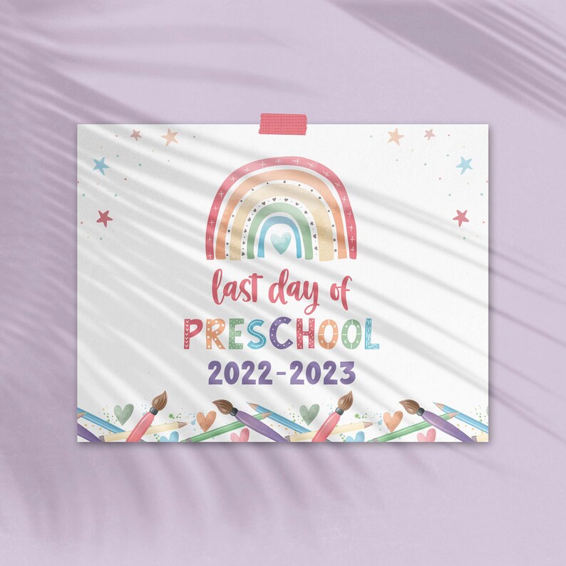Last Day of Preschool 2022-2023 Printable Sign End of School - Etsy