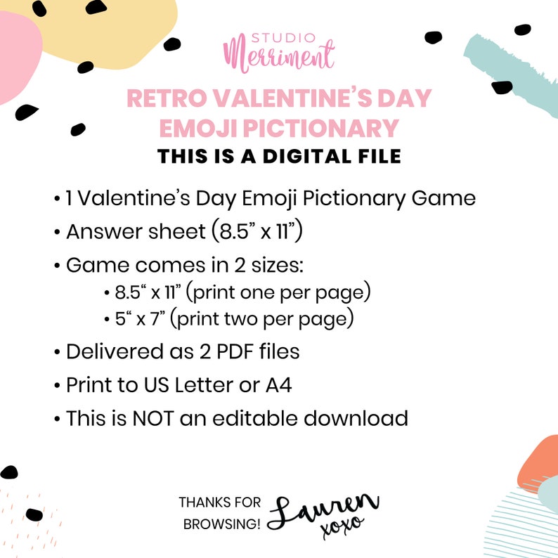 Valentines Day Printable Game, Emoji Pictionary Kids, Teen, Adult ...