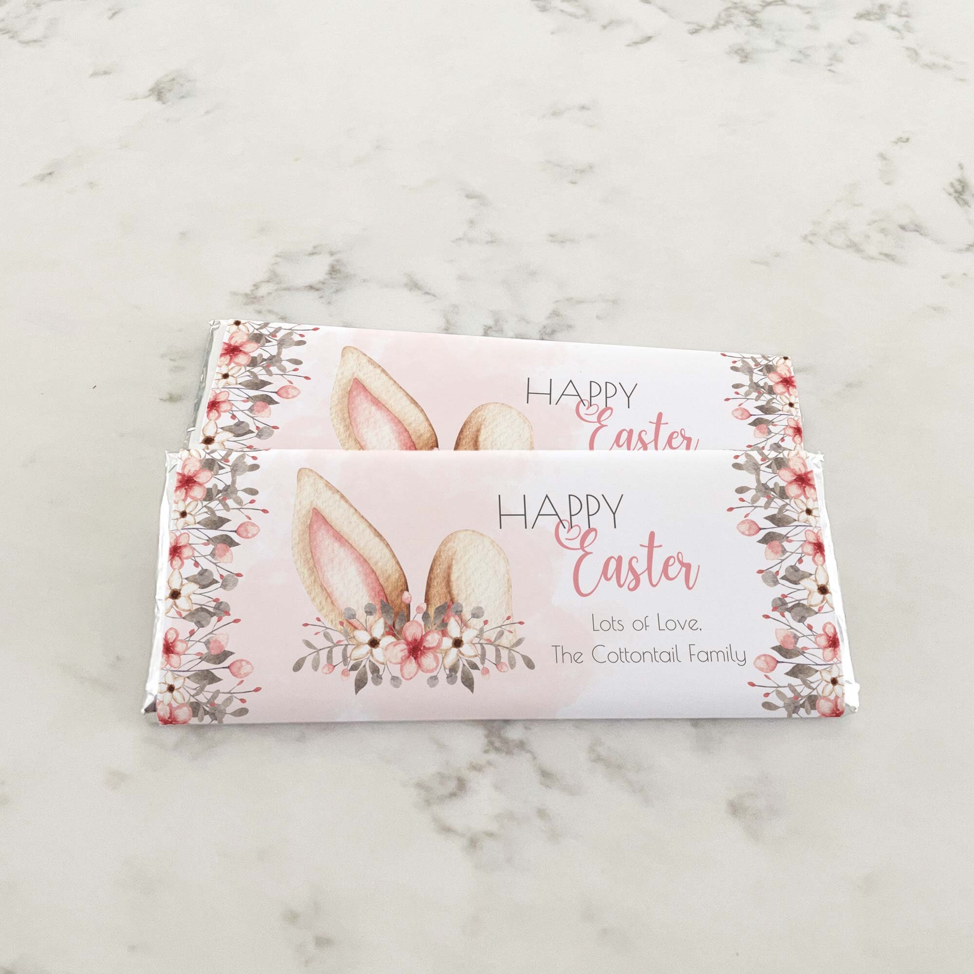 Editable Easter Candy Bar Wrapper, Printable Chocolate Wrap DIY Pink ...