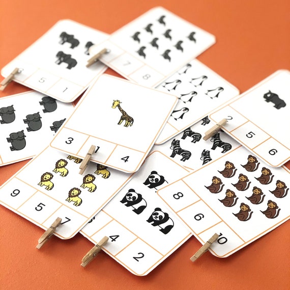 COUNT + CLIP Kids Zoo Animal Cards | Montessori Number Recognition ...