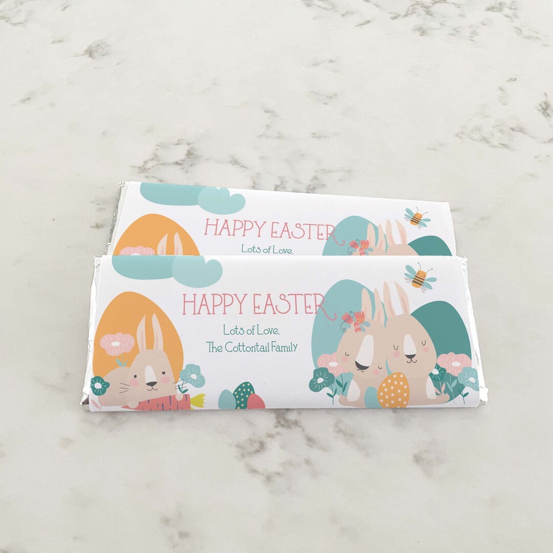 Editable Easter Candy Bar Wrapper, Printable Chocolate Wrap | DIY ...