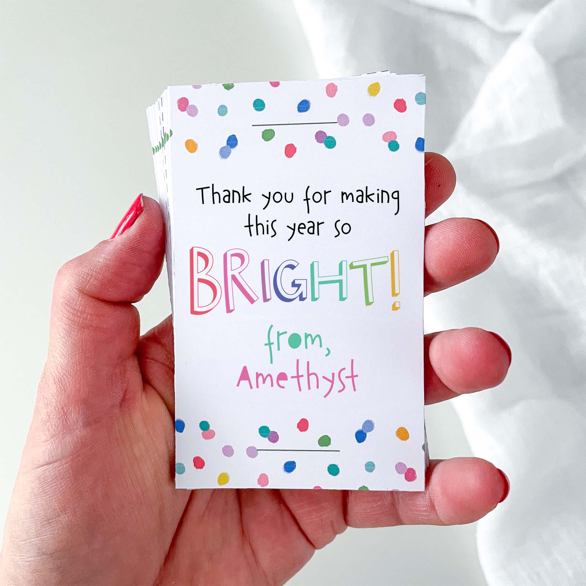 Editable Glow Stick Holder Thank You for Making My Year so Bright End ...