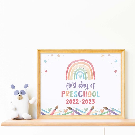 First Day of Preschool 2022-2023 printable sign | Start of school ...