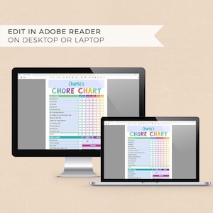 Rainbow Chore Chart for Kids, Editable Printable | Daily + Weekly ...