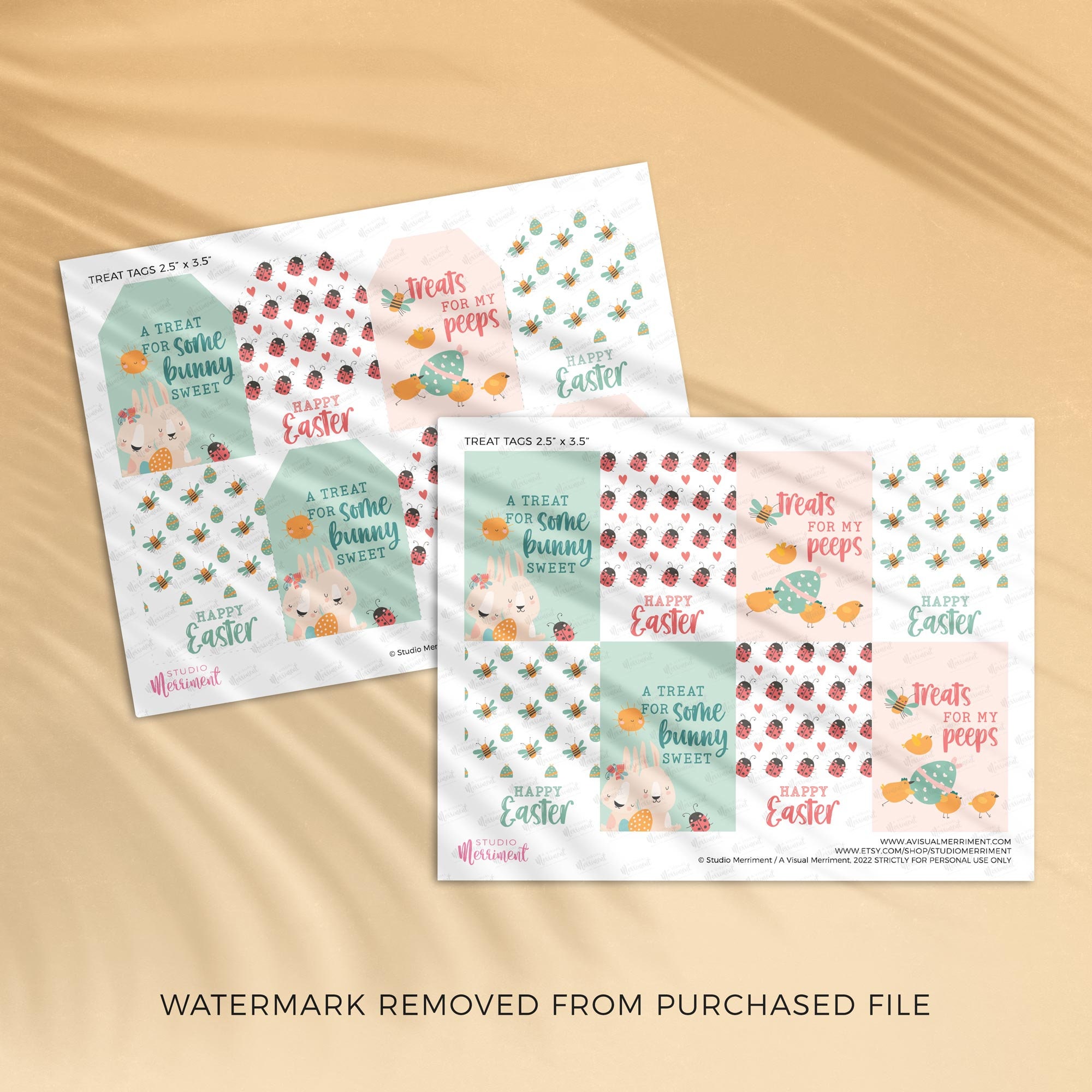 Printable Easter Favor Tags, Cute Pastel Spring Bunny | Easter Egg ...
