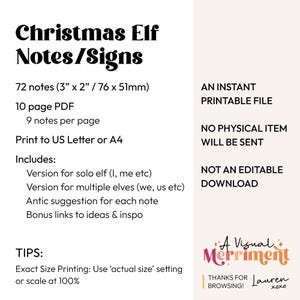 Christmas Elf Note Card Bundle | 72 Funny Elf Ideas Printable Photo ...