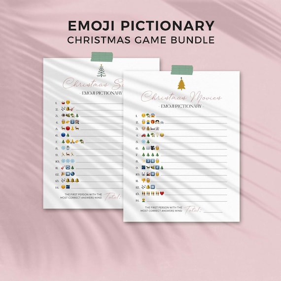 Christmas Printable Games, Emoji Pictionary Songs + Movie bundle ...