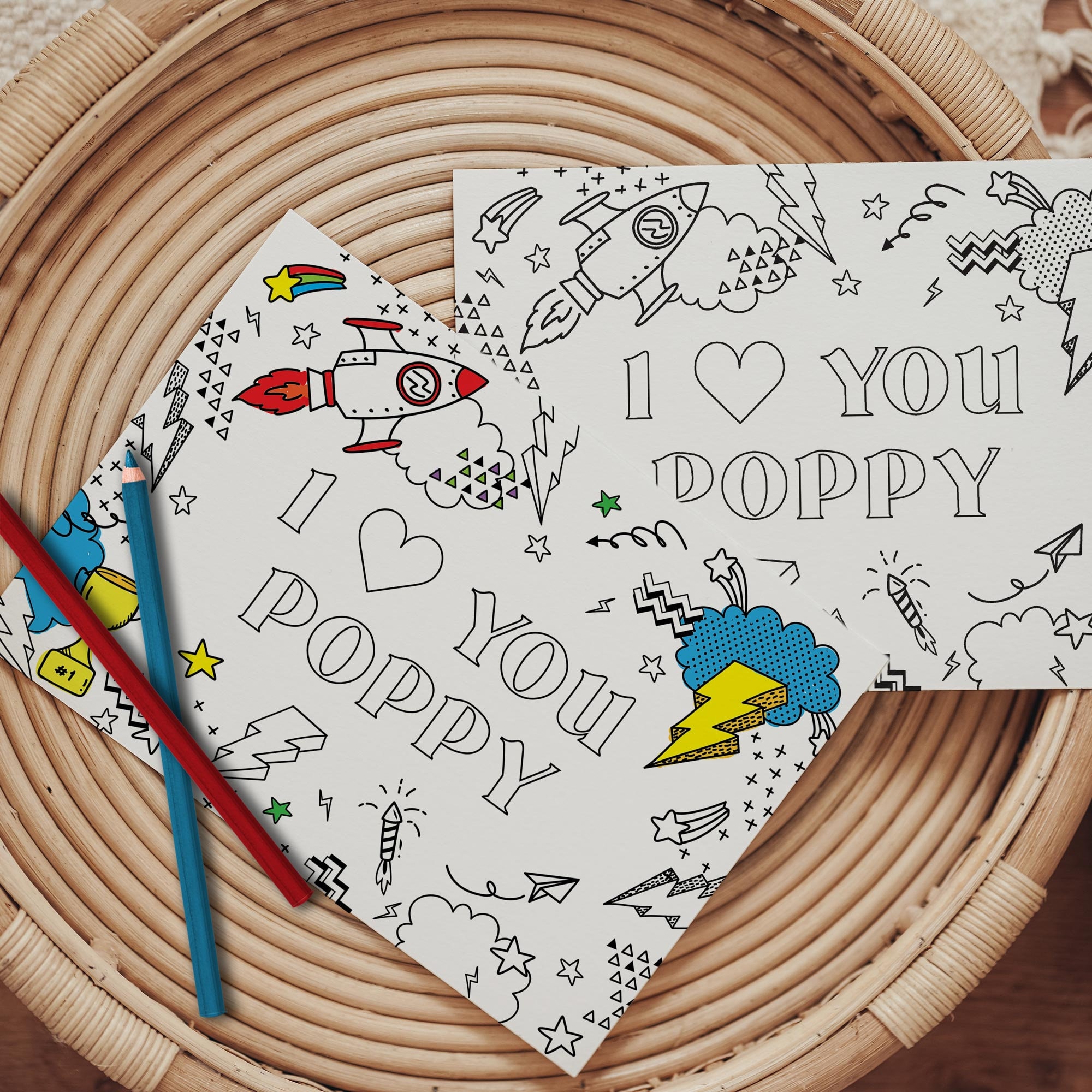 Love You Poppy Printable Coloring Grandfather Card All About - Etsy ...