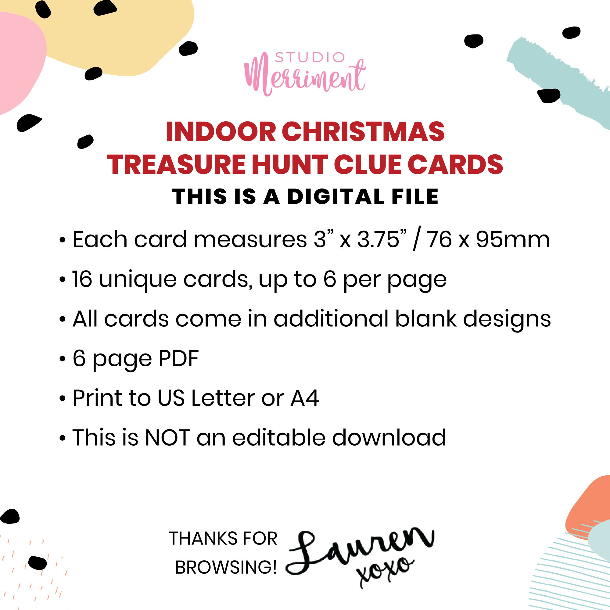 Indoor Christmas Treasure Hunt, Kids Scavenger Hunt Clues | Inside ...