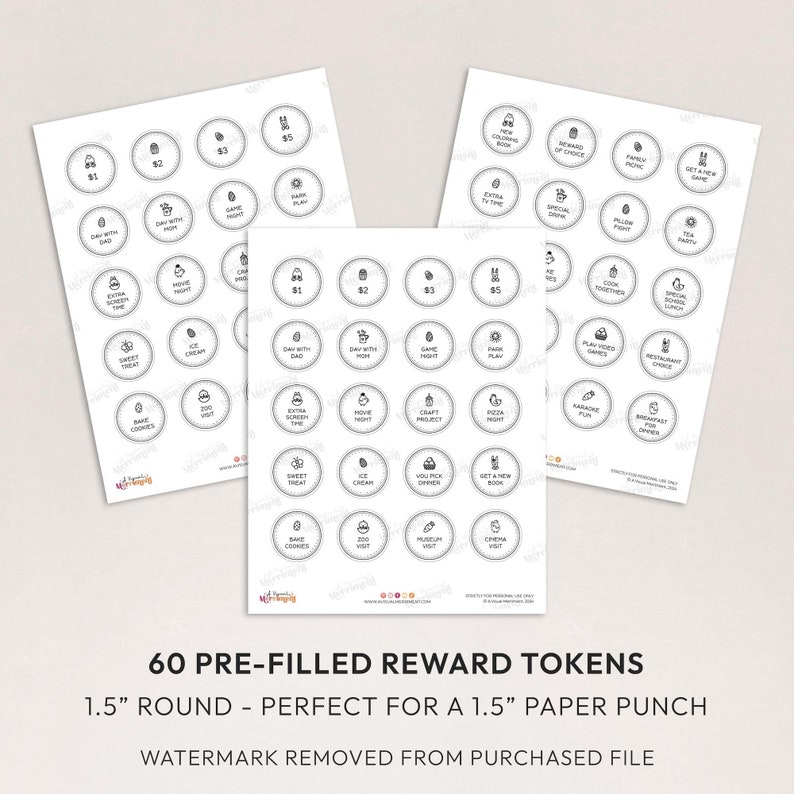 60 Printable Easter Egg Tokens Editable | Black & White Reward Coin ...