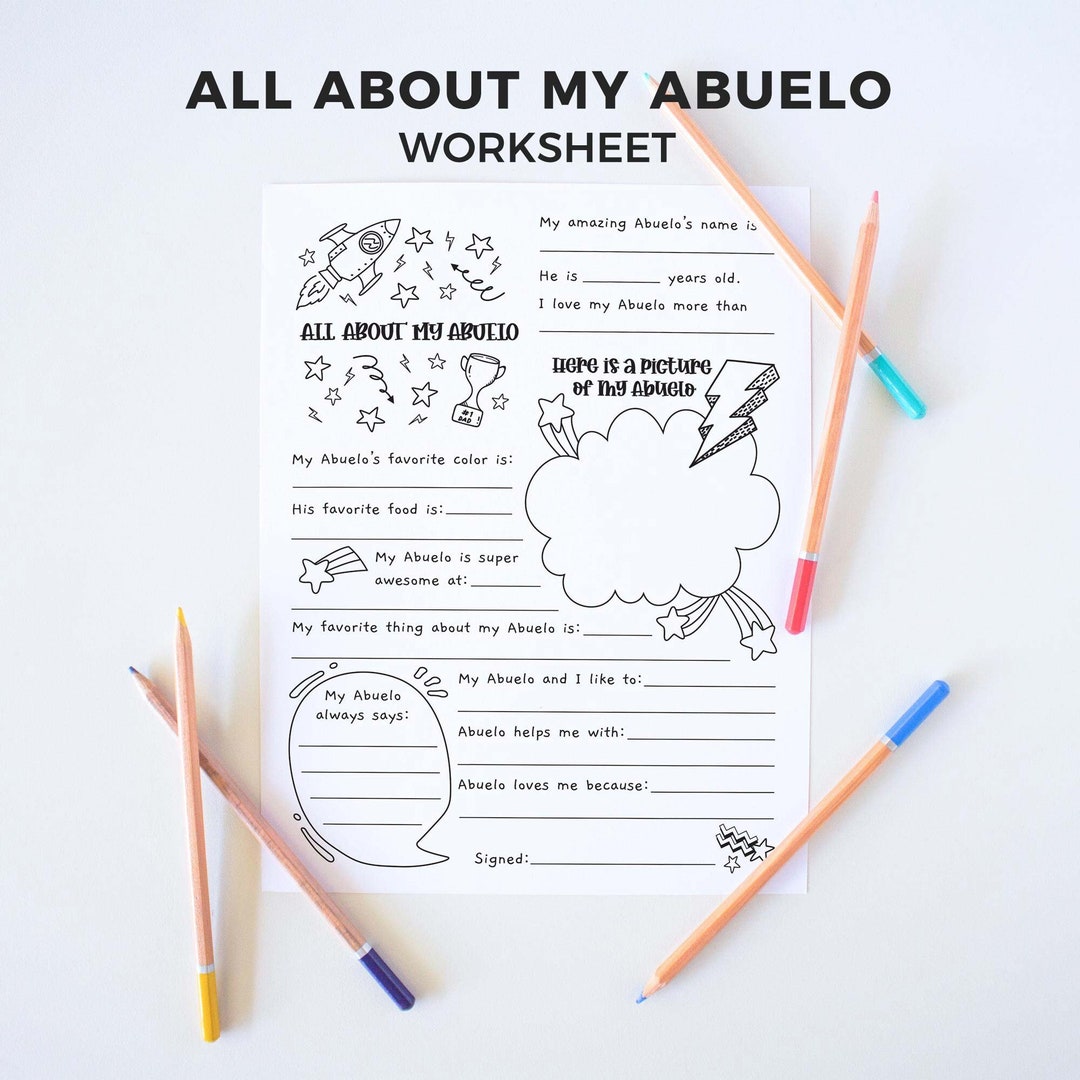 All About Abuelo Father's Day Printable Gift Questionnaire | Fill in ...