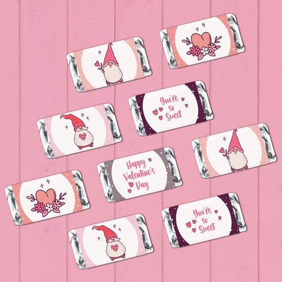 Valentine Party Favor printable candy wrapper | Valentine's Day mini ...