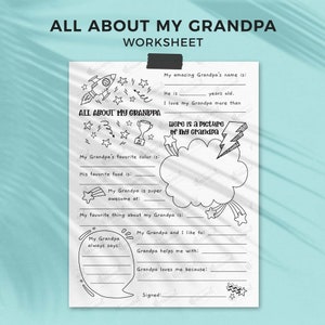 Love You Grandpa Printable Coloring Grandfather Card + All About ...